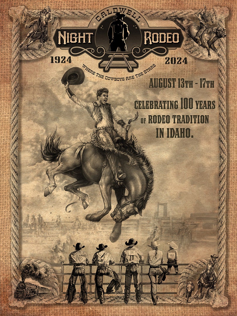 100 Year Poster | Caldwell Night Rodeo